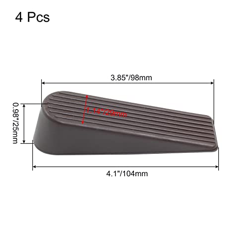 Cionyce 4 Pack Door Stopper Wedge Door Stop Thick Door Stopper Rubber Door Stopper Non-Scratching Doorstops(Brown)