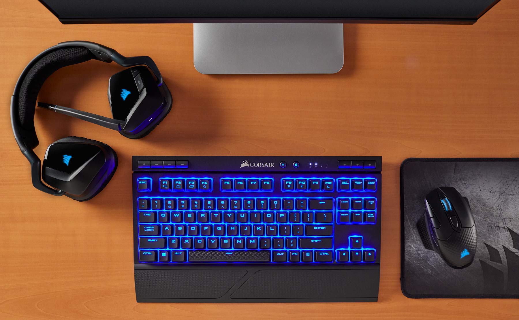 CORSAIR K63 Wireless Mechanical Gaming Keyboard, Backlit Blue Led, Cherry MX Red - Quiet & Linear (Renewed)