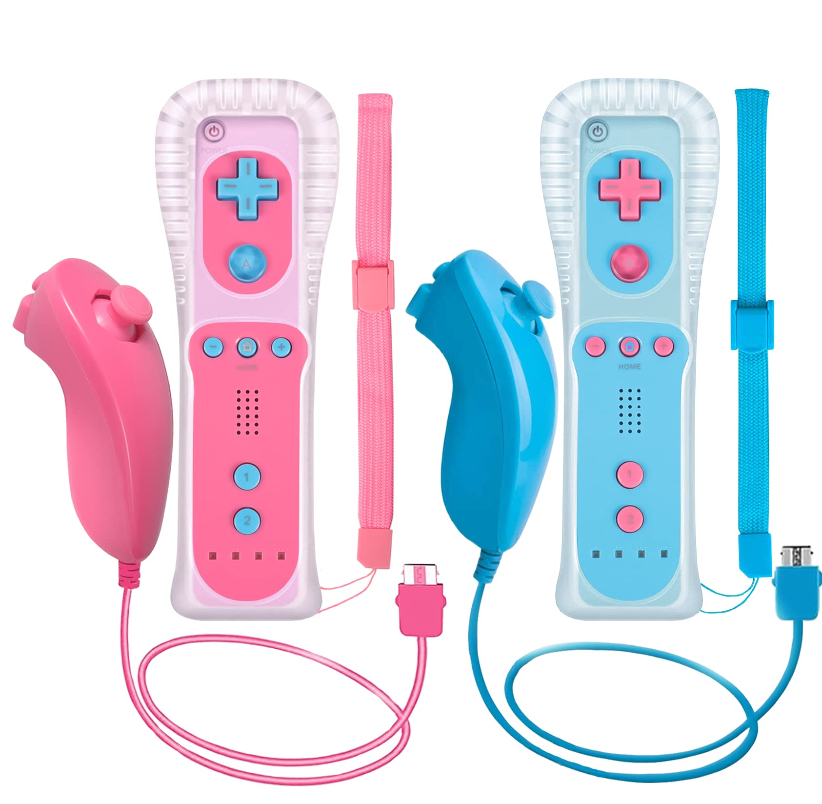Doueuain Controller, Remote Controller with Silicone Case and Wrist Strap (New Pink and Blue)