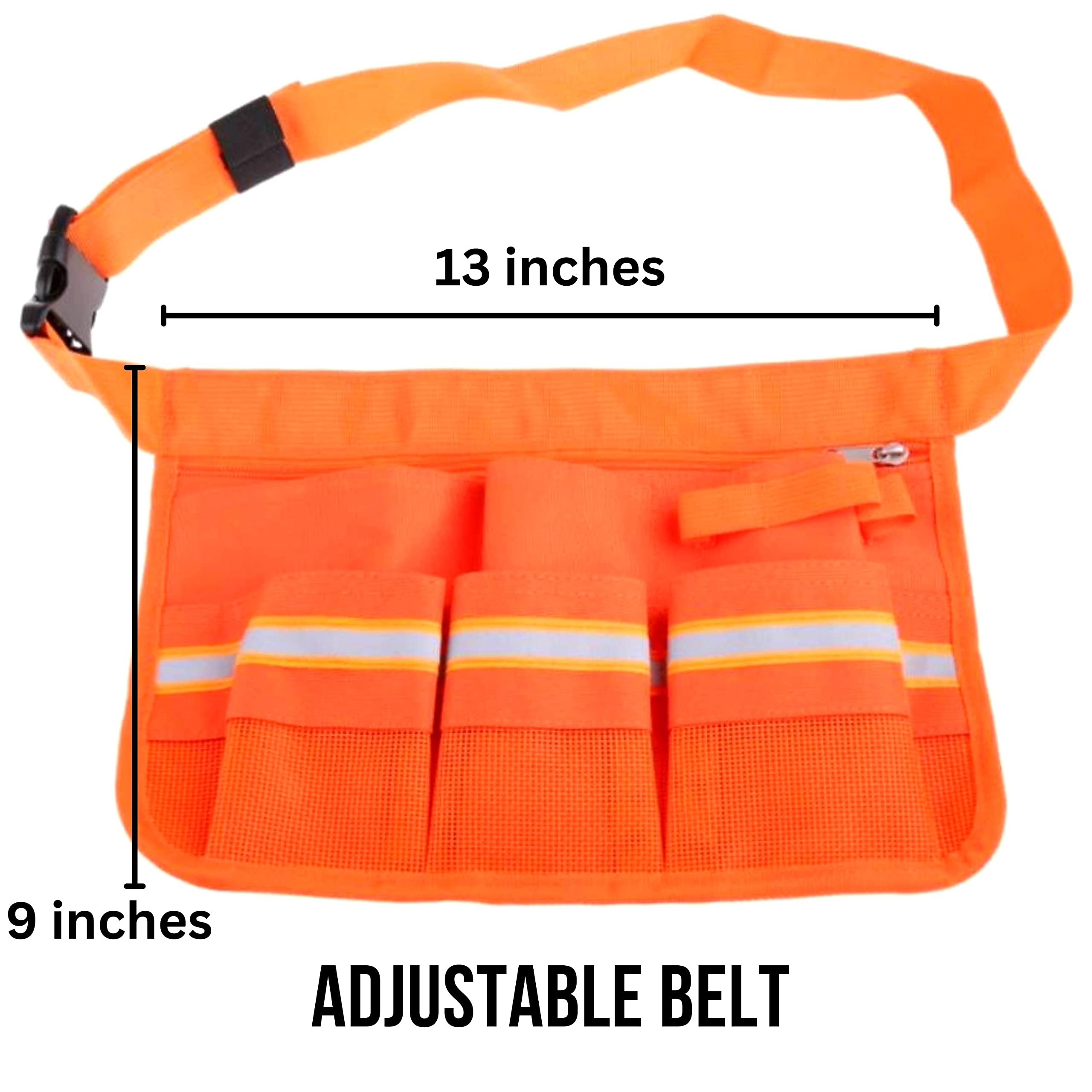 FOREVER 1 Unisex Half Waterproof Serving Apron, 6 pockets for Server Waiter Waitress Teacher Salon Cleaning House Hotel Cleaner Janitor (Orange)