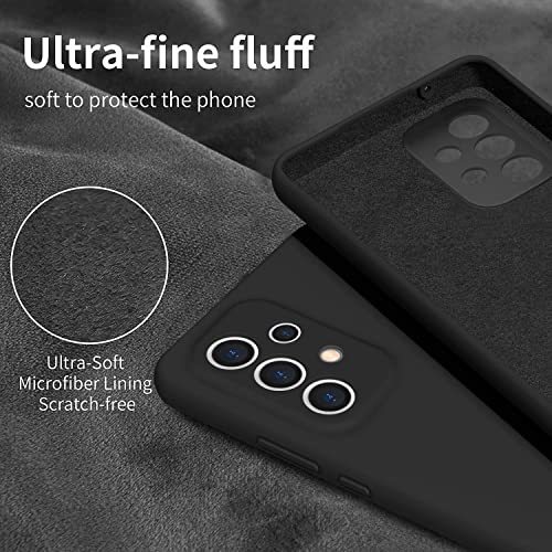 Gueen Compatible with Samsung Galaxy A53 5G Case, Premium Liquid Silicone, with [Camera Protection] [Soft Anti-Scratch Microfiber Lining] Full Body Shockproof Protective Phone Case - Black