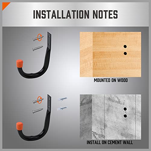 HORUSDY 6 Pack Garage Hooks, Utility Hooks, Garage Hooks Heavy Duty Wall Hooks