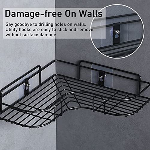 JIQGOZBAN Adhesive Hooks Kitchen Bathroom Wall Hooks, Heavy Duty 13lb(Max) Nail Free Sticky Picture Hangers, Stainless Hooks Reusable Utility Towel Bath Ceiling Hooks 10 Packs