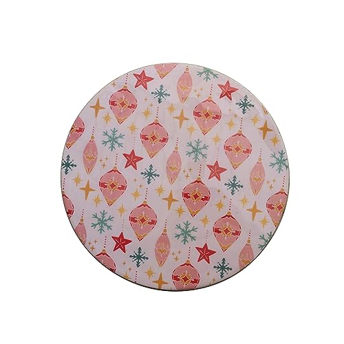 Creative Co-Op Enameled Mango Wood Cake Stand with Ornament Pattern, Multicolor, Medium, Multi