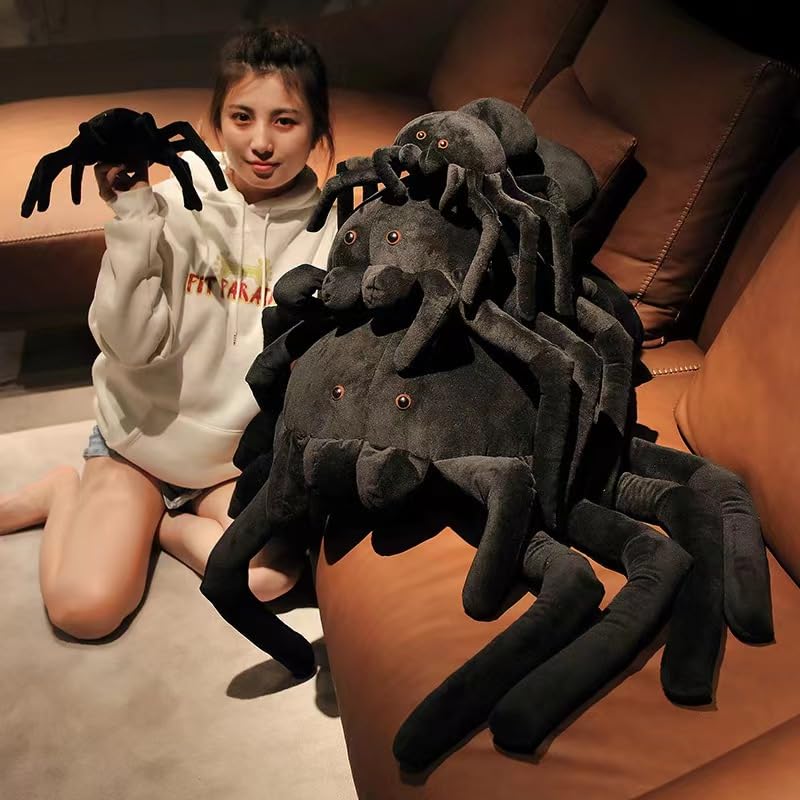 Hgplvxj Halloween Spider Plush Toy ,Realistic Spider Stuffed Animal Plush Pillow Home Decoration(11.8 x 7.87 Inch)