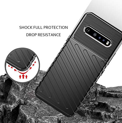Sucnakp for LG V60 Thinq Case LG V60 Case Shock Absorption Anti Scratch Heavy Duty Durable Drop Protection Cell Phone Cover for LG V60 Thinq(LT Black)