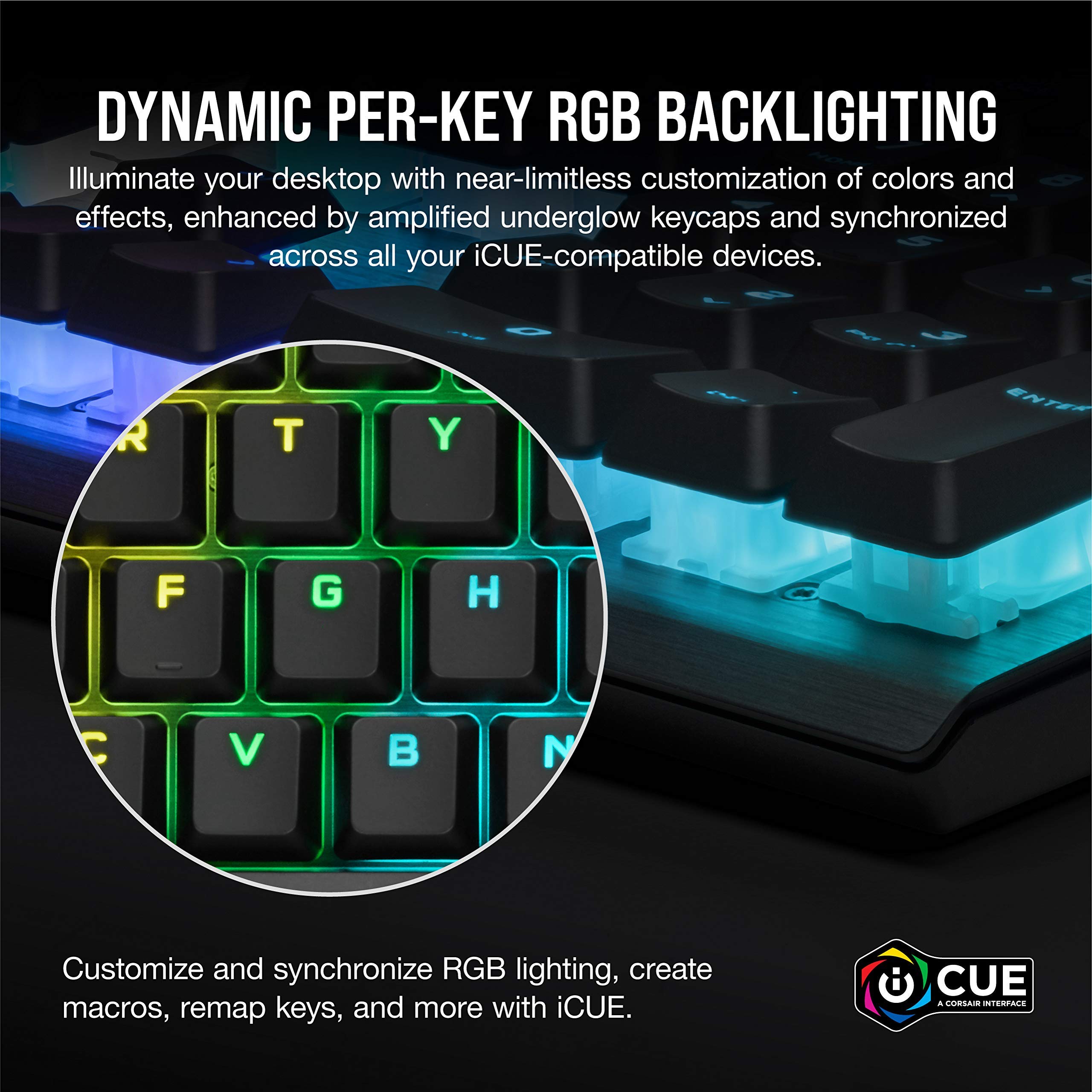 Corsair K60 RGB Pro Mechanical Gaming Keyboard - CHERRY Mechanical Keyswitches - Durable AluminumFrame - Customizable Per-Key RGB Backlighting (Renewed)