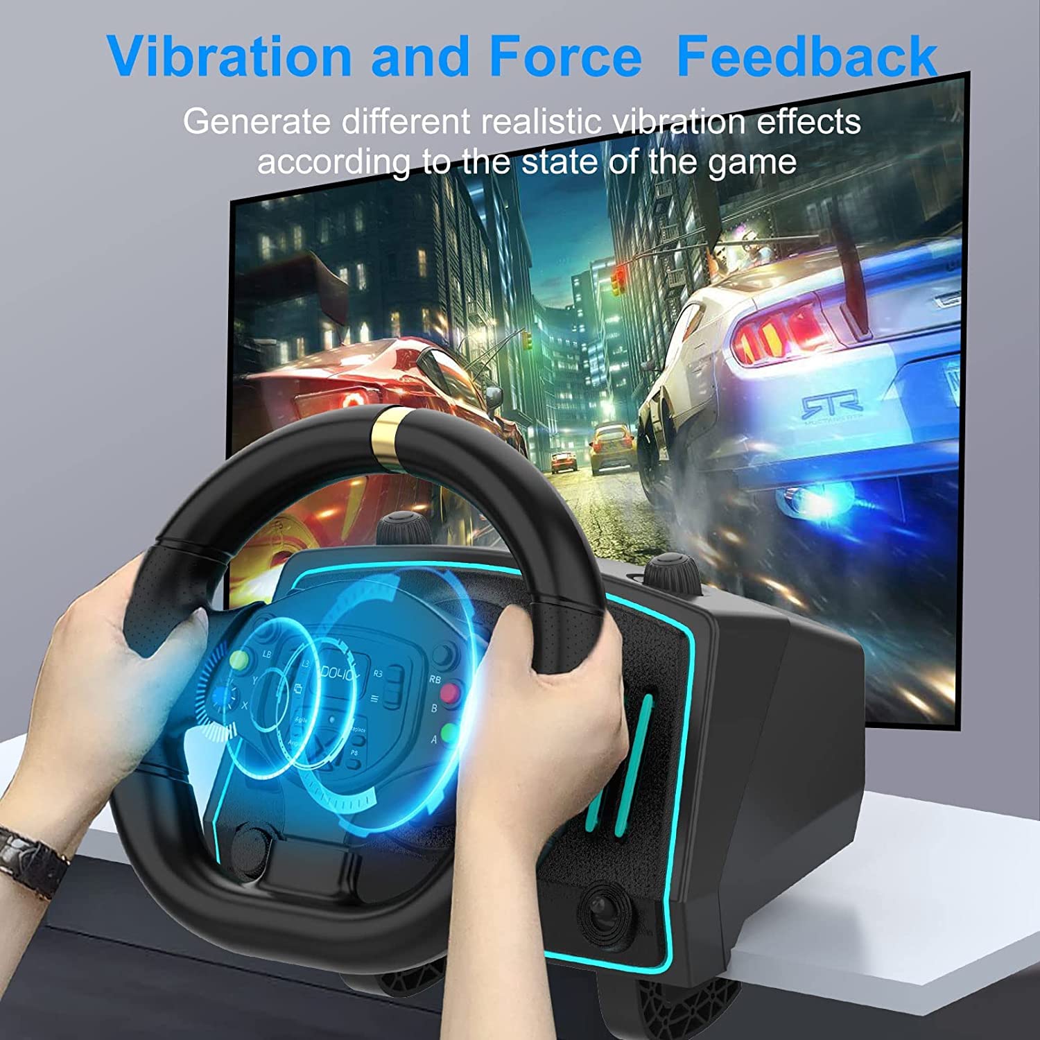 DOYO Xbox Steering Wheel, Gaming Racing Wheel with Pedals Clutch and Shifter Sim Driving Racing Wheel for Xbox One/Xbox Series X S/ PS4/ PS3/ PC/Xinput/Xbox 360/ Switch/Android