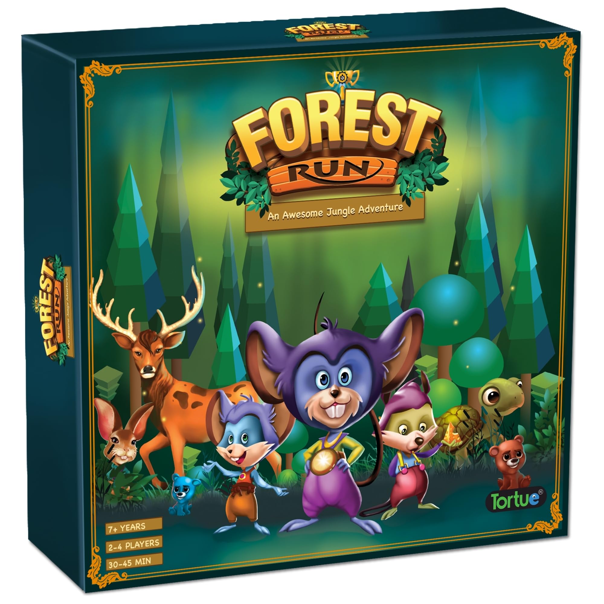 Tortue Forest Run Board Game - Awesome Jungle Adventure, Easy to Play, Total Family Fun, Creative Play, Conquer Math Anxiety, 2-4 Players, 30-45 Min, 7+ Years, Gifts for Boys and Girls