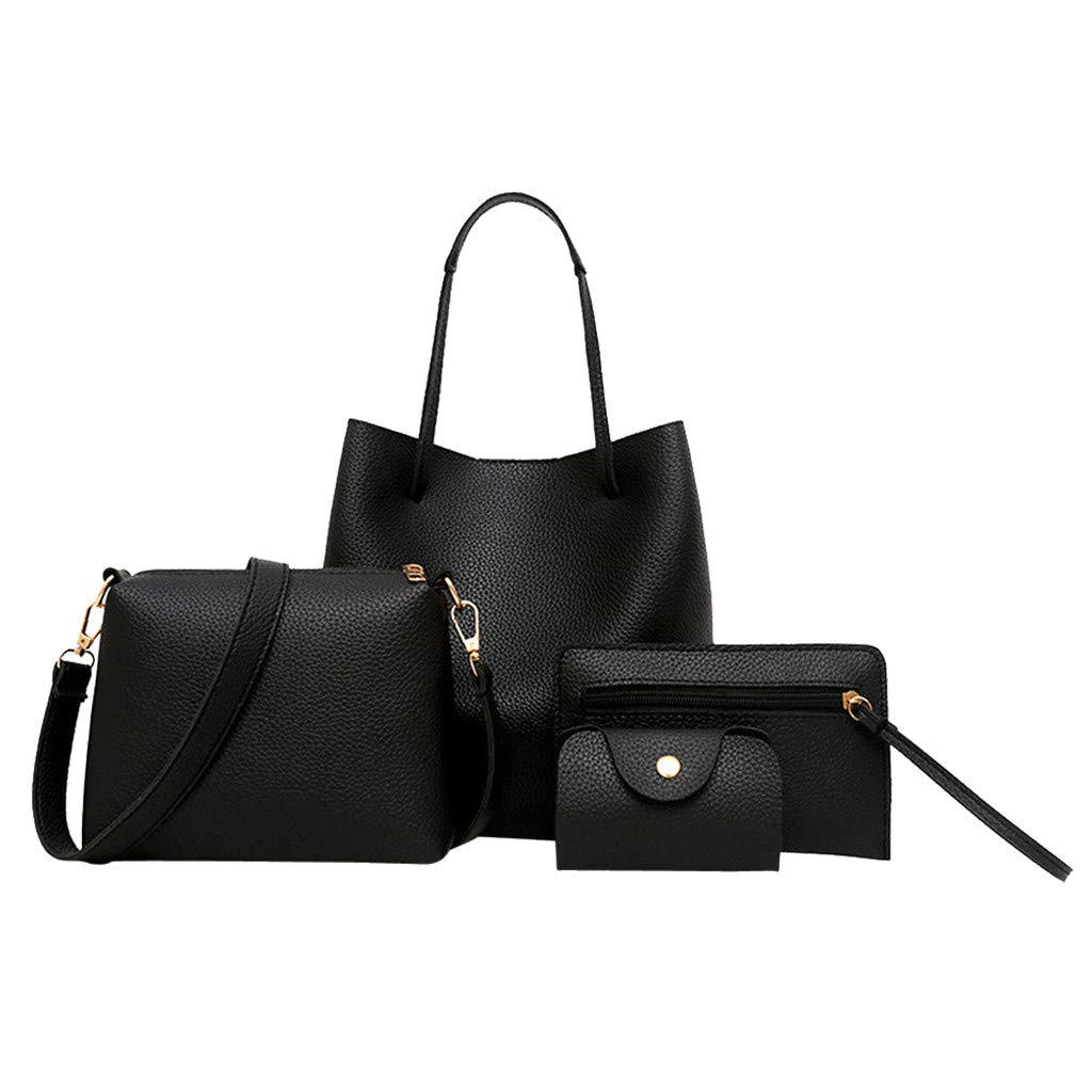 Women Fashion Handbags Wallet Tote Bag Shoulder Bag Top Handle Satchel Purse Set 4pcs