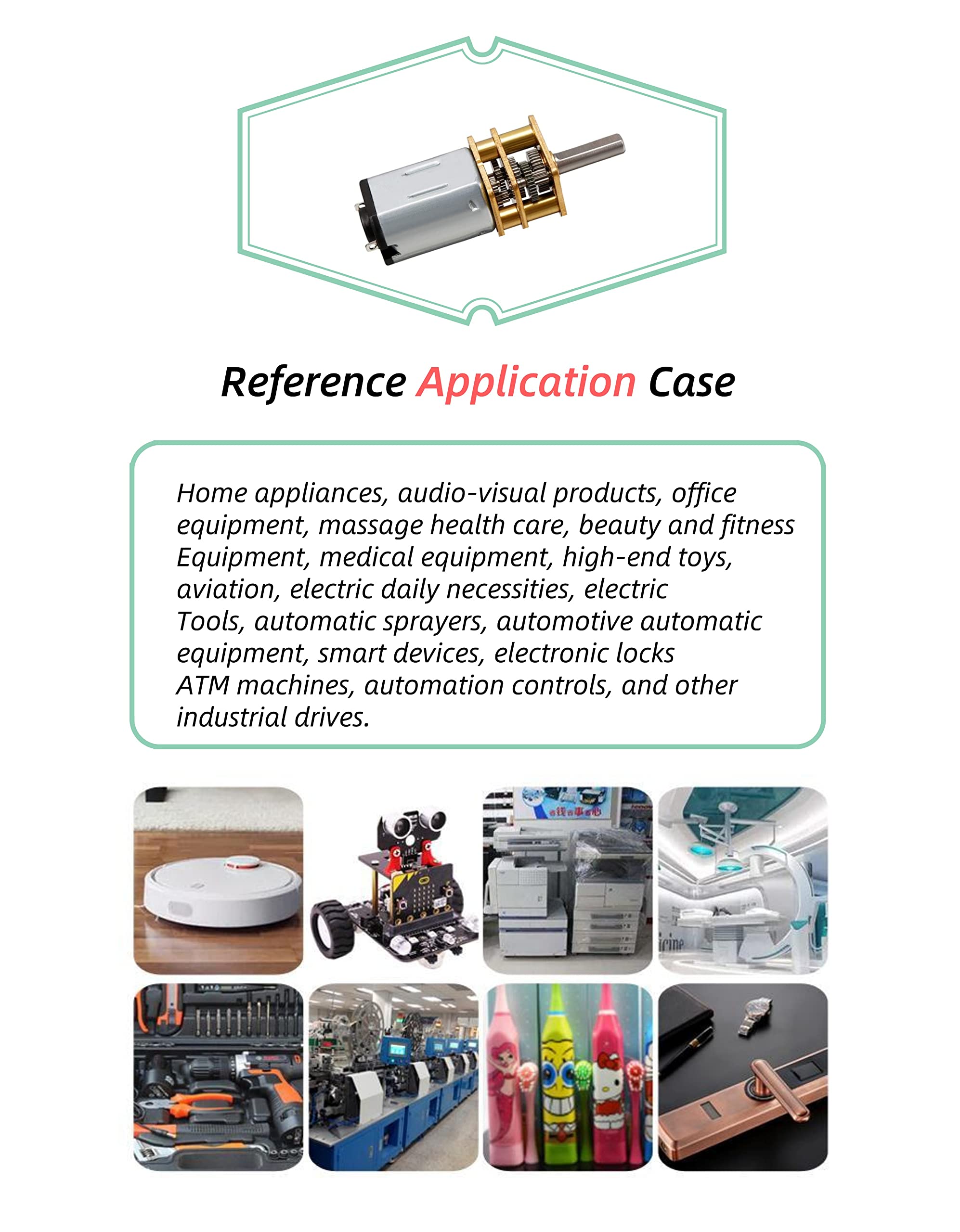 CHANCS N20 DC Gearbox Motor 3V 60RPM Shaft Length 11mm High Torque Speed Reducing Small Motor for DIY Toys
