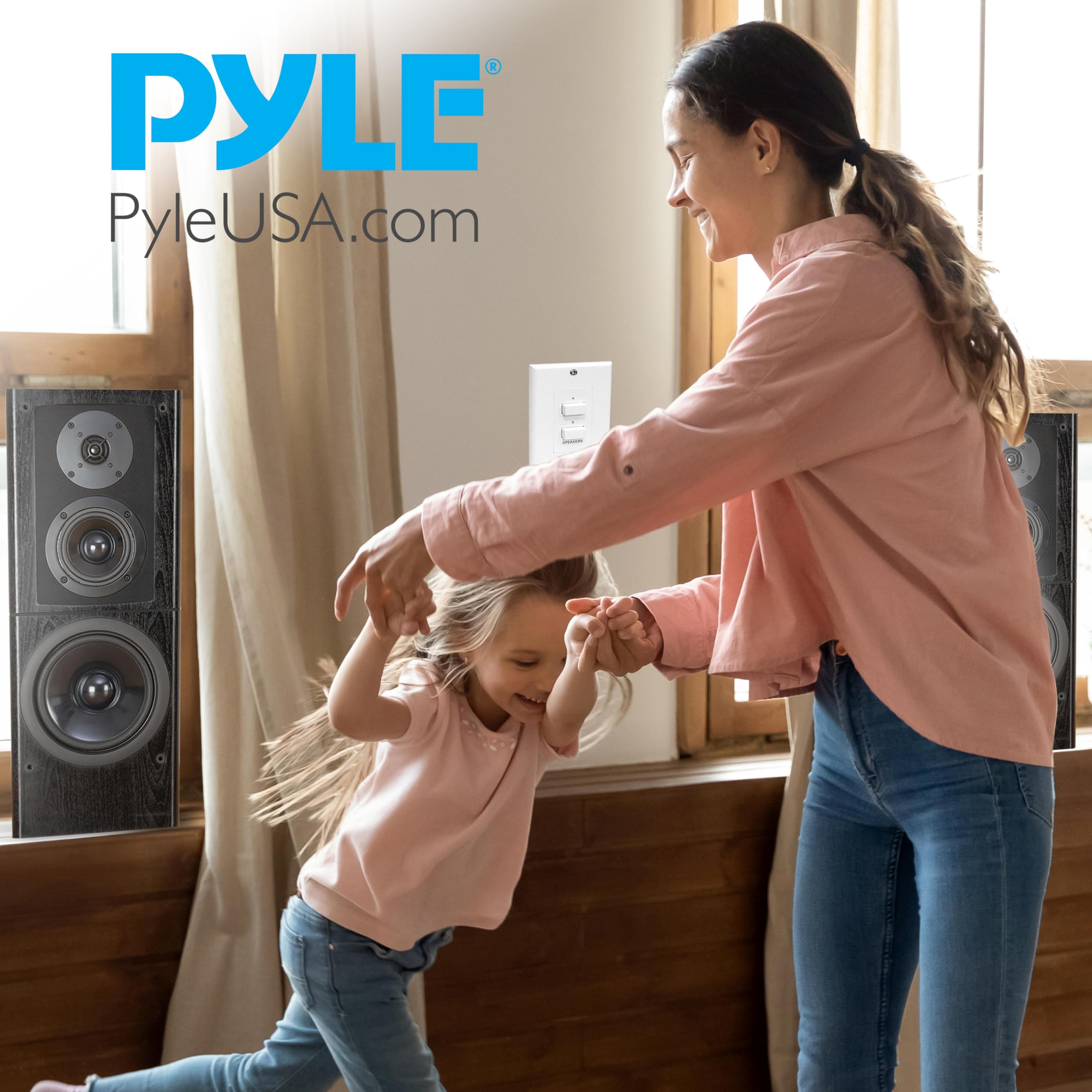 Pyle in Wall Speaker Selector Switch - Home Audio 2-Channel A/B Dual Channel Speakers Controller Pod Box - Control and Activates (2) Pair of Indoor or Outdoor Speakers PVCS2 White