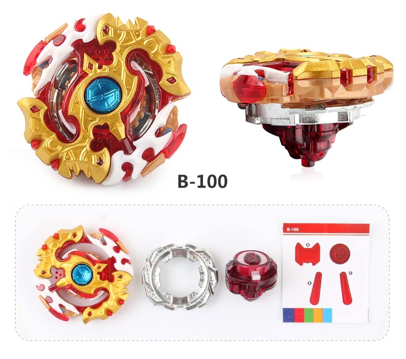CEKToys Bey Battle Battling Tops Burst Gyro Evolution Attack Set with 4D Launcher Grip Starter and Stadium(4 in 1) (Gold)