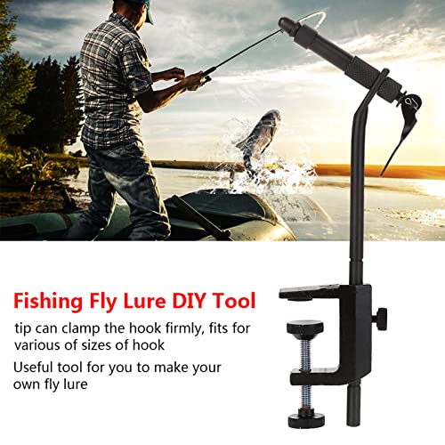 Dilwe Fly Lure Tool,Portable Iron Fishing Fly Lure DIY Tool with Clamp Tackle DIY Fishing Accessory