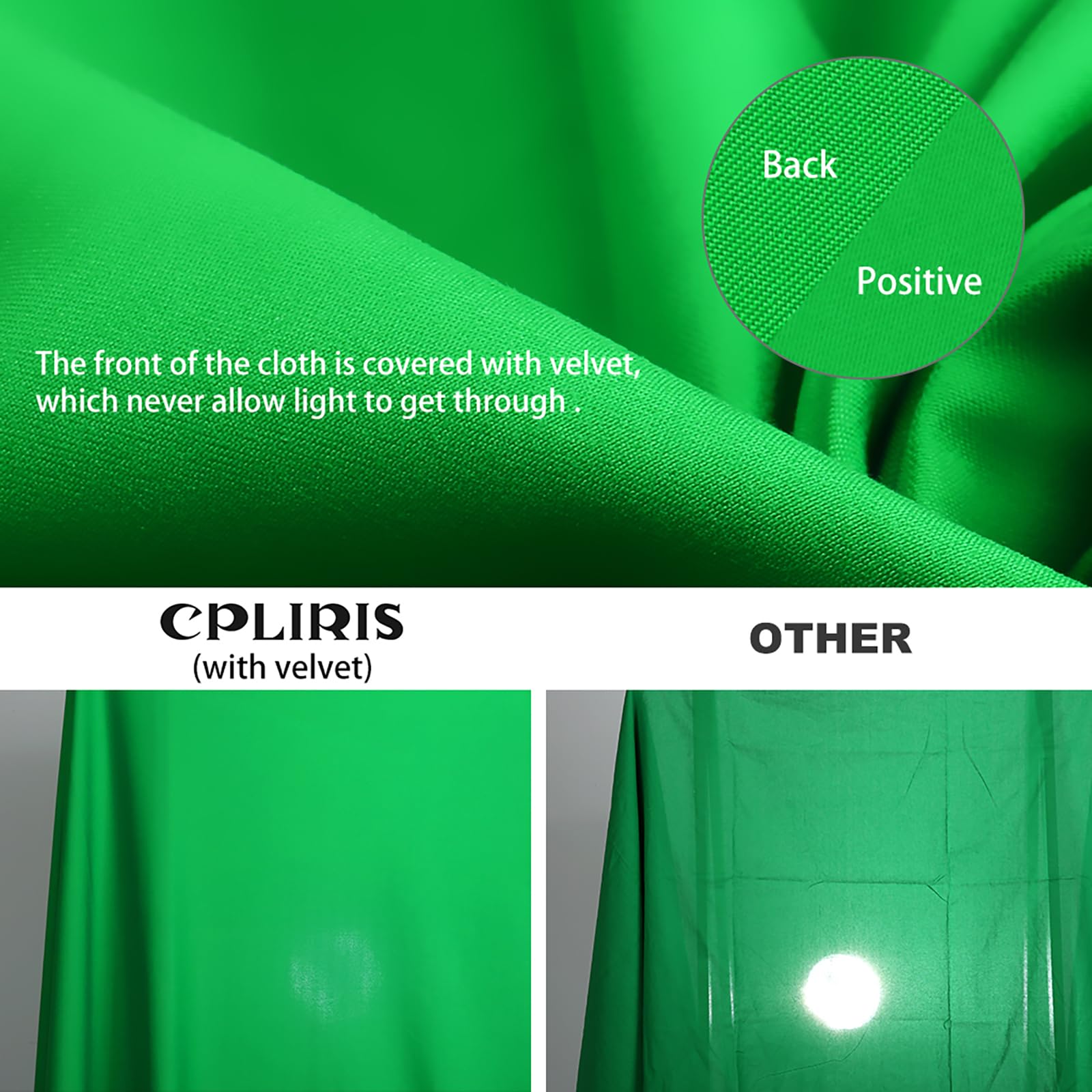 CPLIRIS 10x20ft Green Screen Backdrop for Photography, Chromakey Large Green Screen Pure Polyester Collapsible Green Fabric for Photoshoot, Game Live Steaming,Video Conference