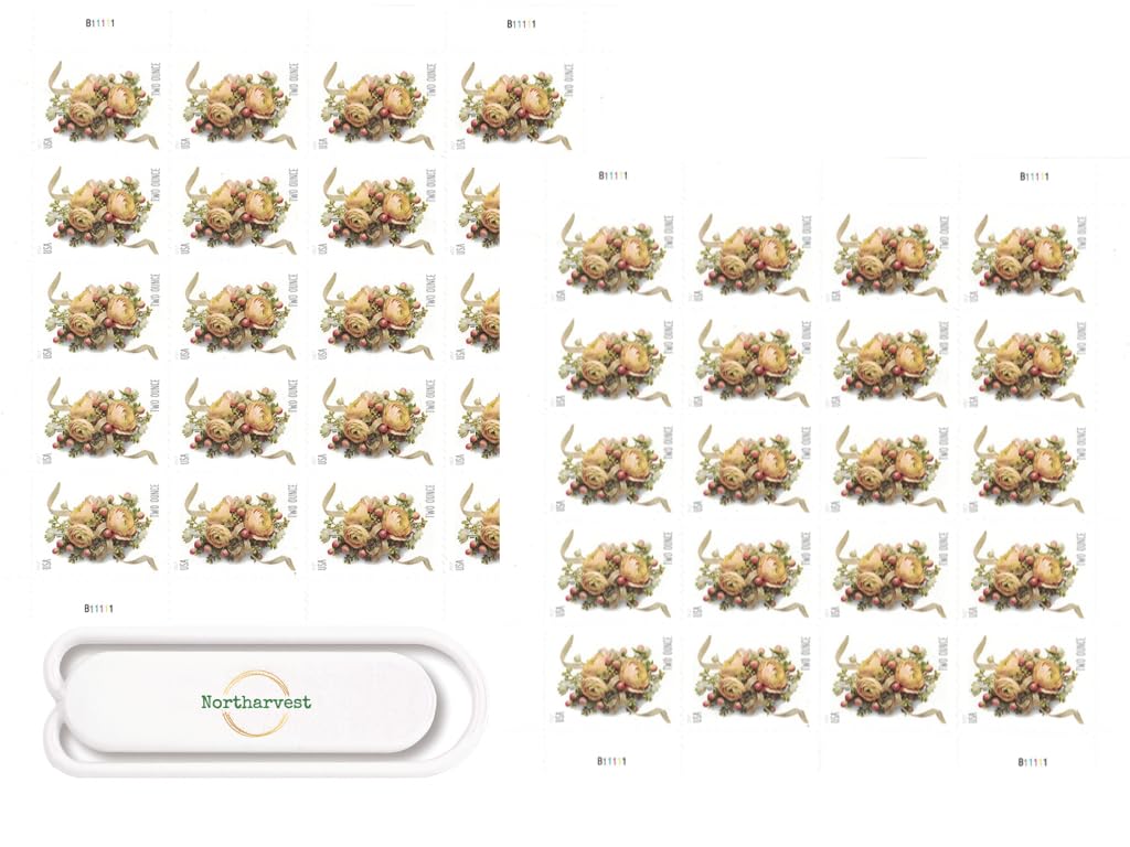 Celebration Corsage First Class Two Ounce Stamps Wedding Motherās Day Proms 2 Sheets of 20 Bundle with Northarvest Office Clip