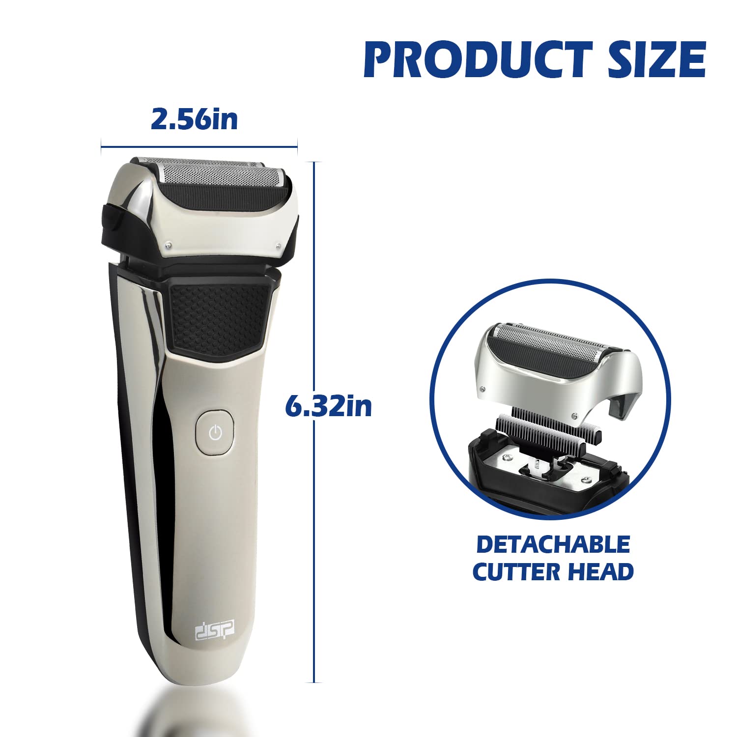 DSP® Electric Cordless Foil Razors for Men Rechargeable Wet & Dry Shavers with Pop-Up Trimmer & IPX 6 Waterproof & LED Display