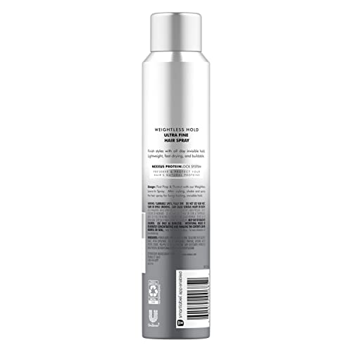 Nexxus Ultra Fine Hair Spray for lightweight hold Weightless Hold Dry Texture Finishing Hairspray 5 oz