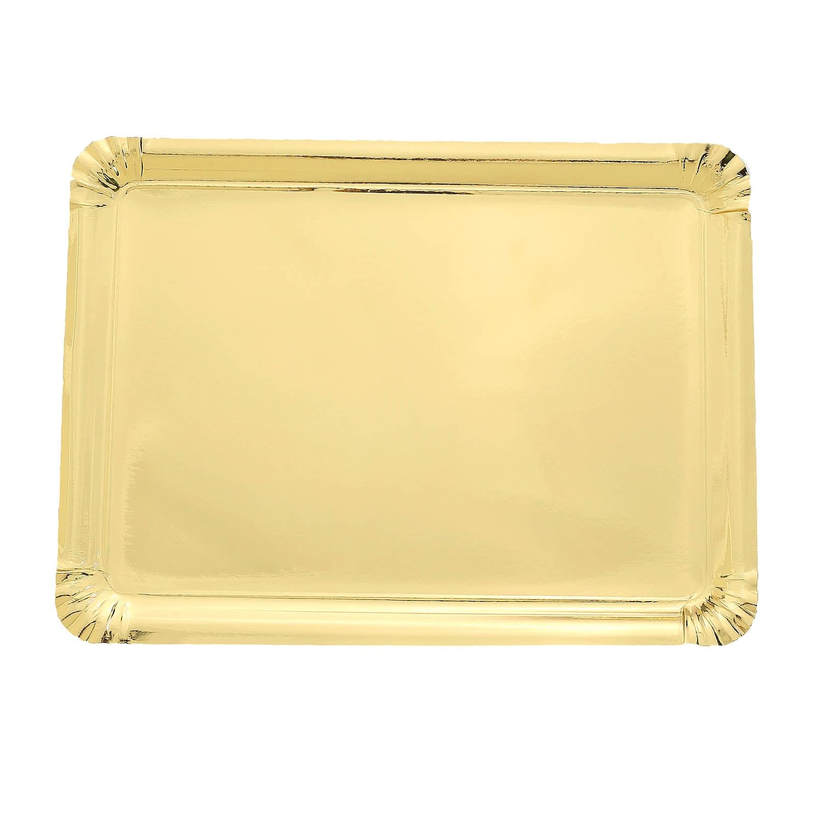 Efavormart 10 Pack | 15"x11" Gold Paper Cardboard Serving Trays, Rectangle Party Platters - 400 GSM