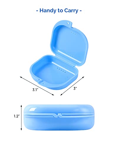 JMU Retainer Case with Vent Holes, Mouth Guard Case Denture Case(Teal)