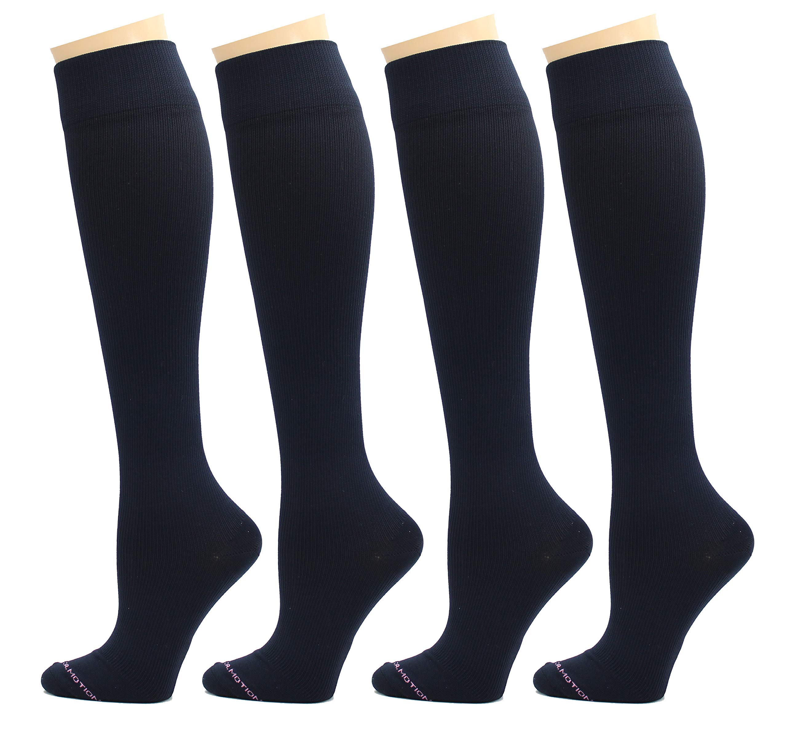 Dr. Motion 4 Pairs Pack Women's Graduated Compression Knee High Socks (X Multi #17)