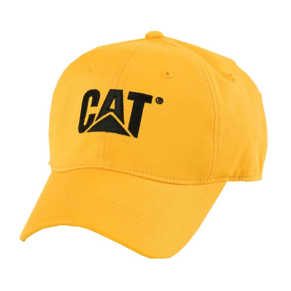 Caterpillar Mens Trademark Stretch Fit Cap, Yellow, Small/Medium