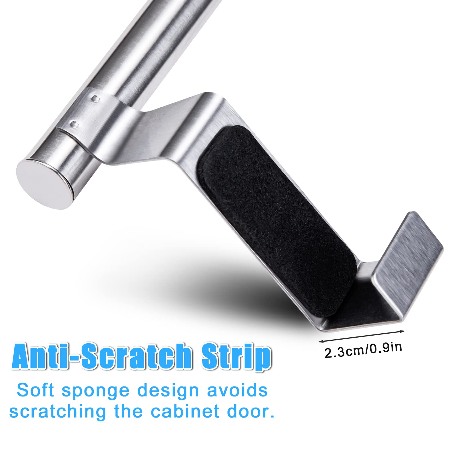 Cabinet Door Towel Bar, Dish Towel Rack for Cabinet, Stainless Steel Kitchen Towel Holder, Over The Door Hand Towel Hanger for Kitchen Bathroom Cupboard, 2 Pack (2*Small)