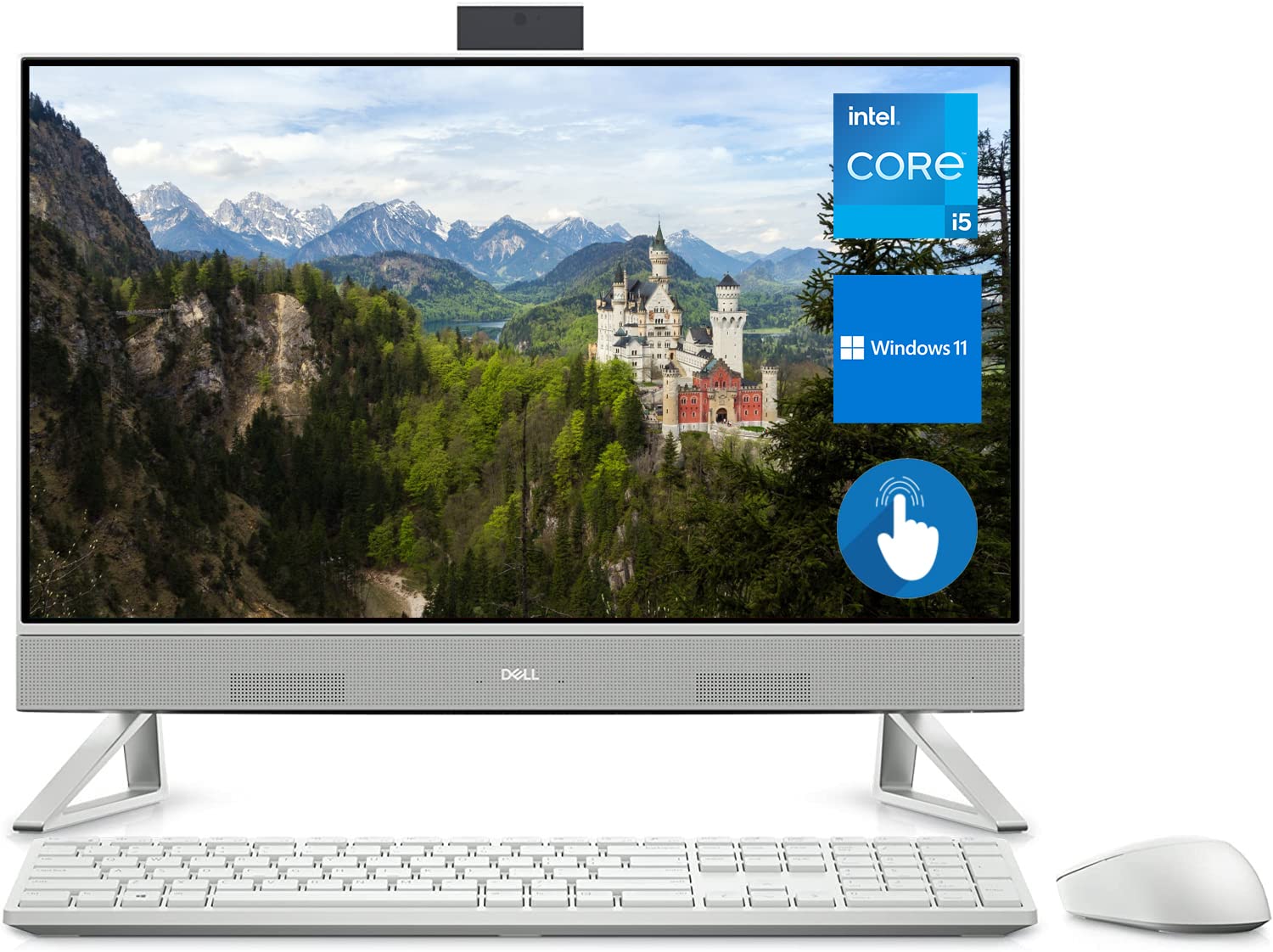 Dell Inspiron 5410 All-in-One Desktop, 23.8'' FHD IPS Touchscreen, 12th Gen Intel Core i5-1235U, 32GB RAM, 2TB SSD, HDMI, RJ-45, 1080p Webcam, Wireless KB&Mouse, Wi-Fi 6, Windows 11 Home White
