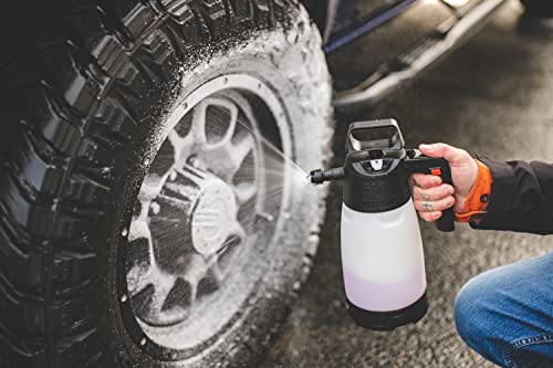 Goizper Group iK Sprayers - Foam Pro 2+ (Plus) Sprayer - Pump Spray Foamer with Schrader Valve - Professional Car Wash & Detailing, Dry/Wet Foam, Pressure Release Safety Valve, PVC Hoses (1.25 Liters)