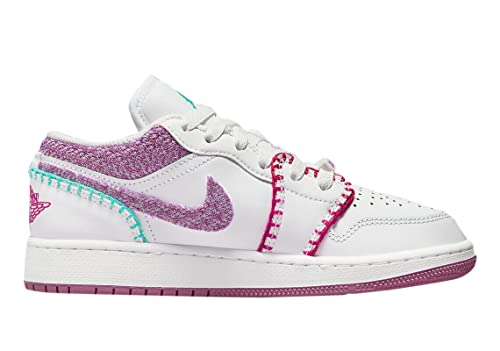 Jordan Youth 1 Low DM9037 100 White Light Bordeuax - Size 4.5Y