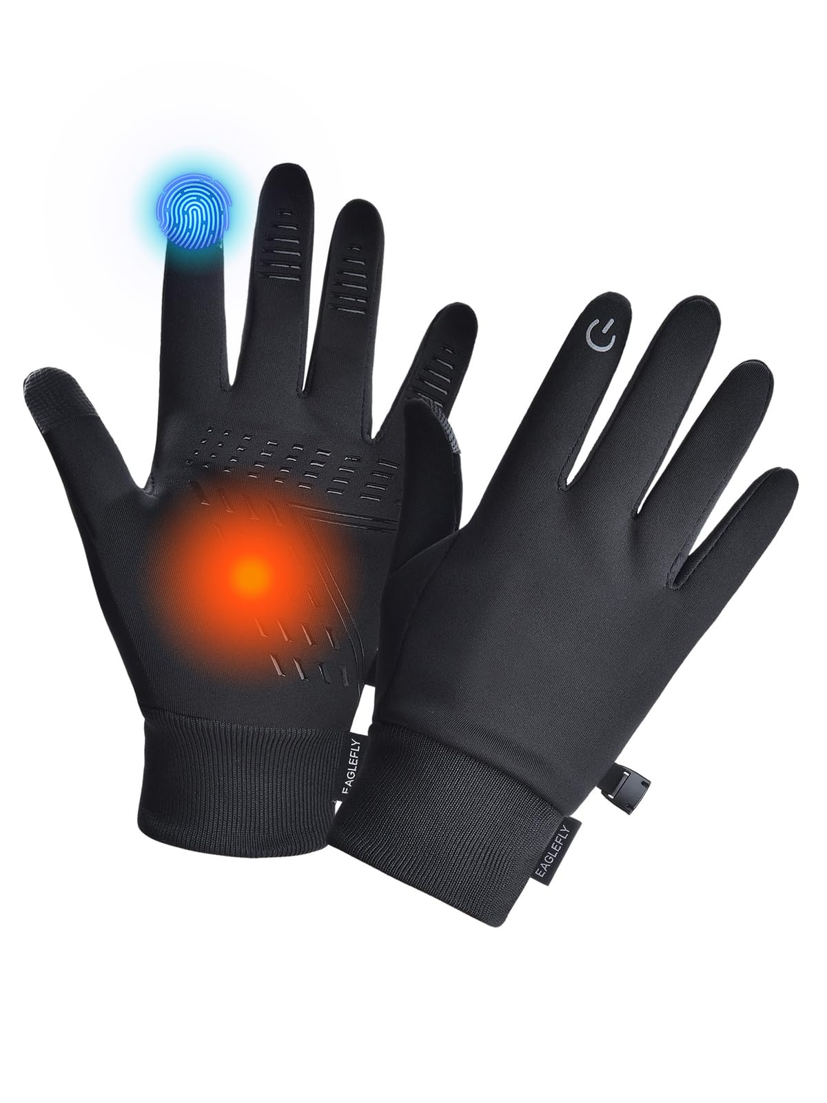 EAGLEFLY Winter Womens Gloves Touch Screen Water Resistant Warm Gloves for Outdoor Walking, Riding, Cycling, Running and Driving for Men and Women Tactical Gloves (Black Large)