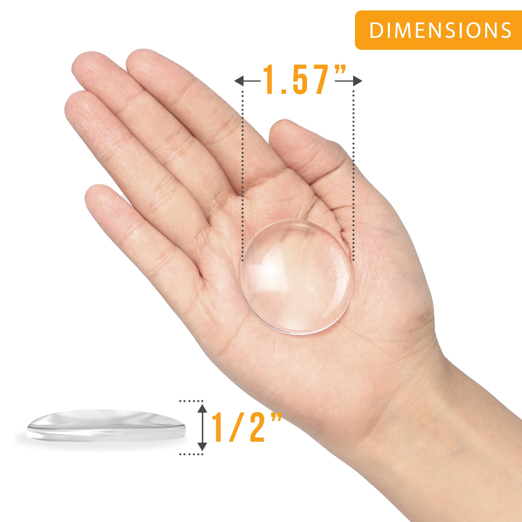 Clear Door Stoppers for Wall 2β (8 Pack) - Wall Protectors from Door Knobs with Strong Adhesive Glue - Shock Absorbent and Discreet Door Bumpers