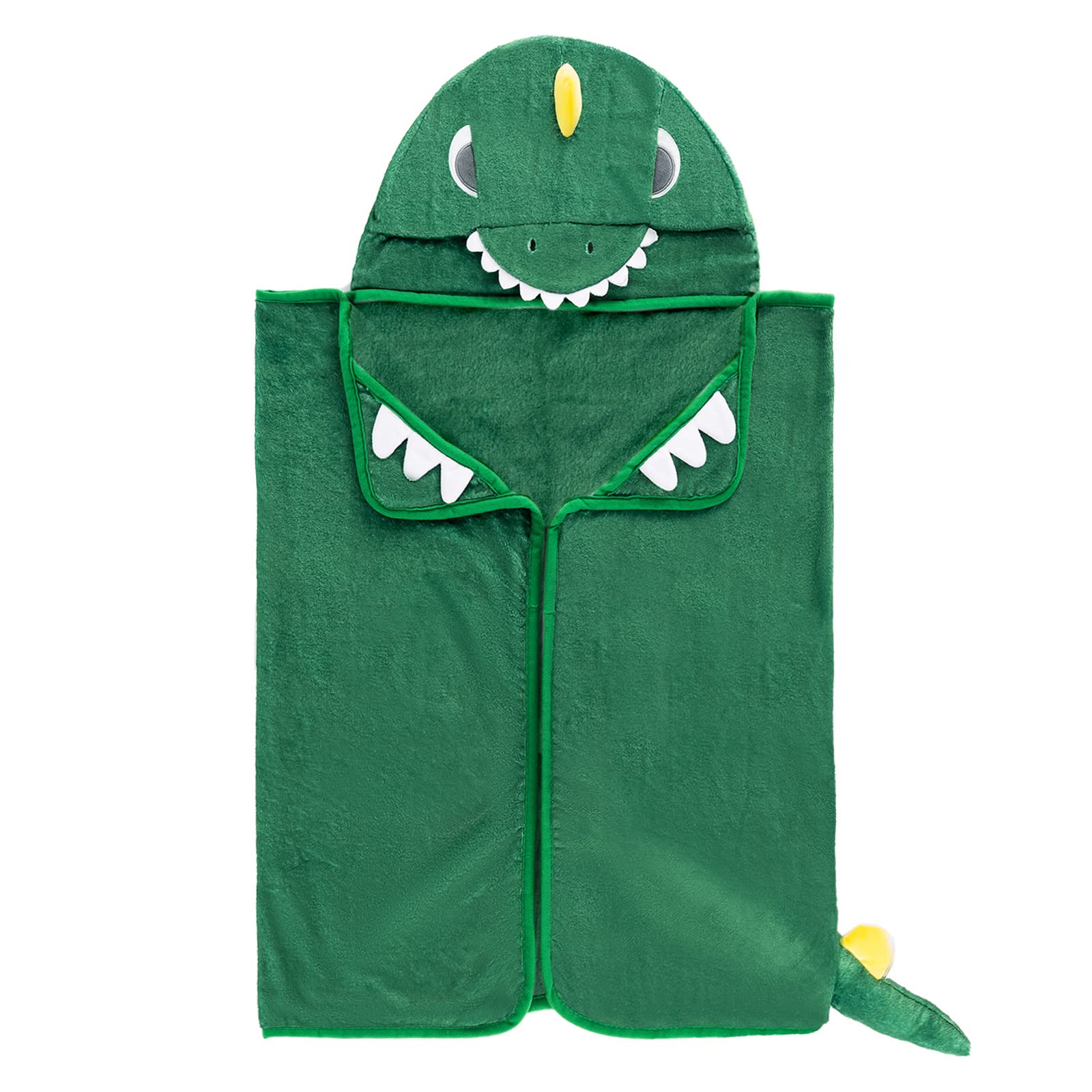 Dinosaur Blanket Super Soft Baby Throw Blanket, Double Layer Baby Hooded Towel with Dotted Backing for Baby Infant Toddler