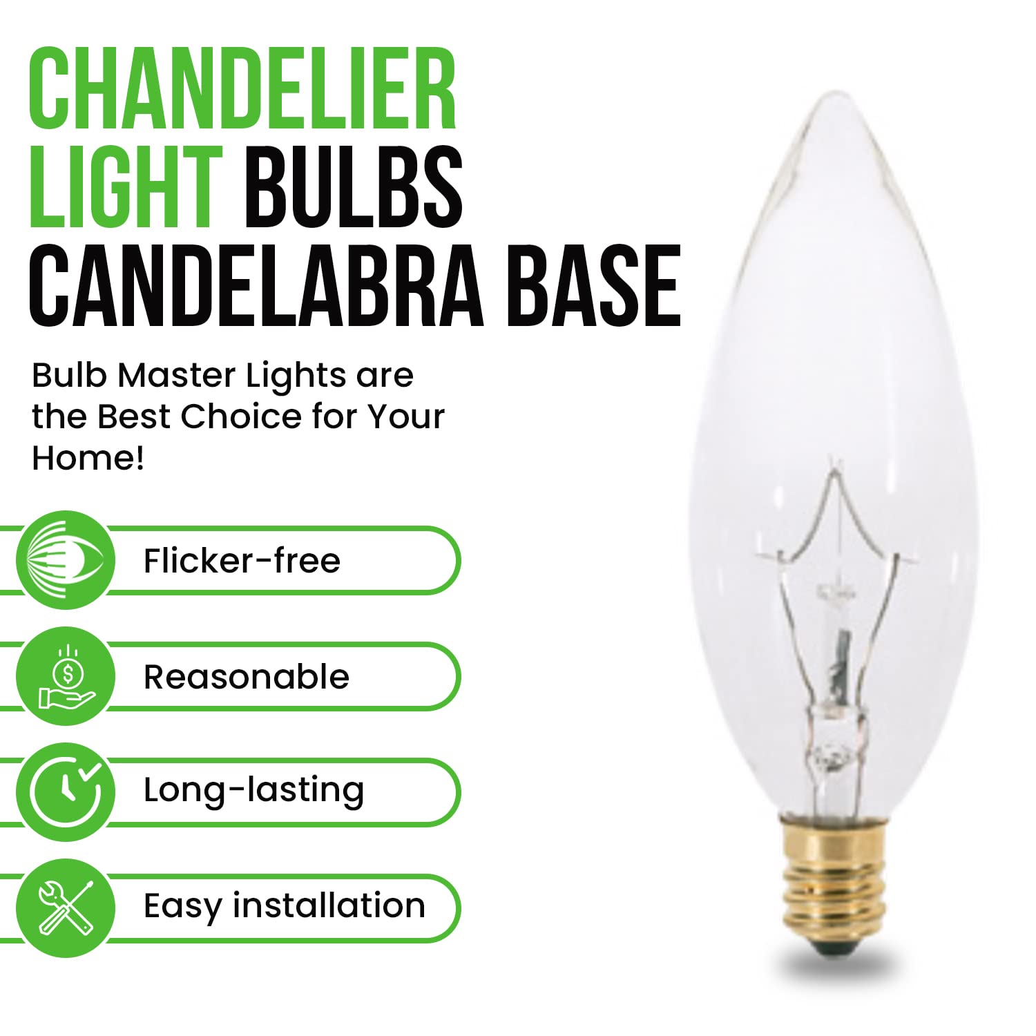 BULBMASTER Blunt Tip Decorative Candle Light Bulbs CTC Chandelier Bulbs Torpedo Tip Incandescent Light Bulbs, E12 Candelabra Light Bulb Base, Soft White, Pack of 12 (25W-TORPEDO-12PK)