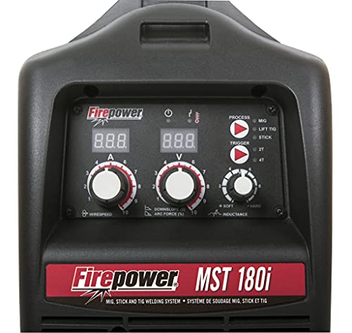 FIREPOWER 1444-0871 MST 180i 3-in-1 MiG, Stick and Tig Welding System, 180 Amp Max Output, 1/4" Max Plate Thickness, 50/60 Hertz, 9,000 Watt Generator, 208/230 VAC