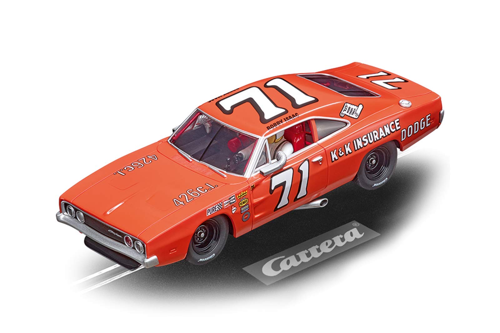Carrera 27639 Dodge Charger 500 No. 71 1:32 Scale Analog Slot Car Racing Vehicle Evolution Slot Car Race Tracks