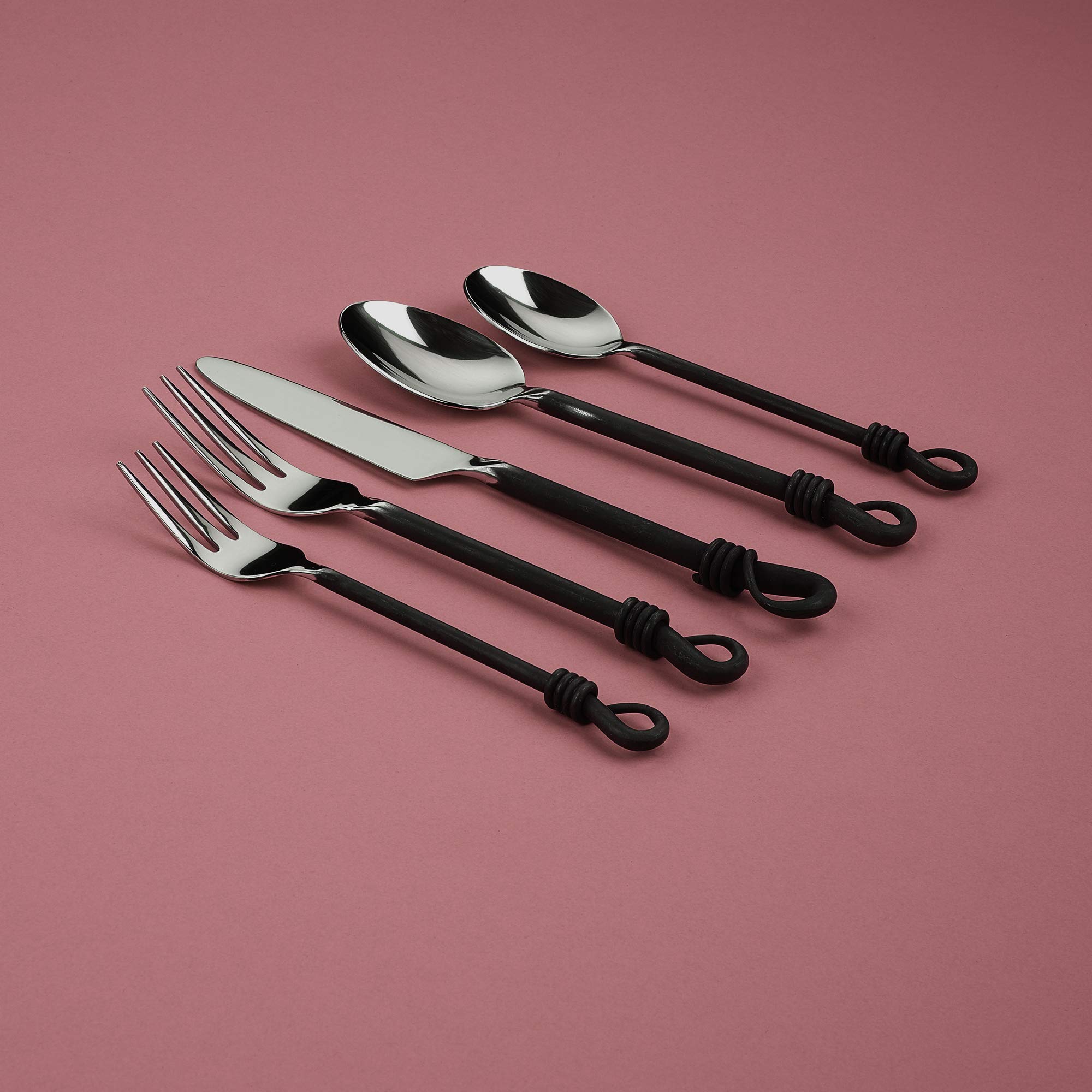 Gourmet Settings Twist and Shout 20-Piece Stainless Steel Flatware Set, Service for 4