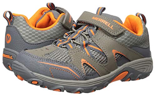 Merrell unisex child Trail Chaser Hiking Sneaker, Gunsmoke/Orange, 4 Big Kid US