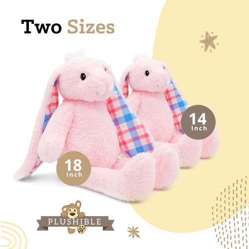 Plushible Easter Bunny Plush, Cuddly, Soft, Embroidered Stuffed Animal Toy for Newborns, Kids, Boys, & Girls, 14 Inch