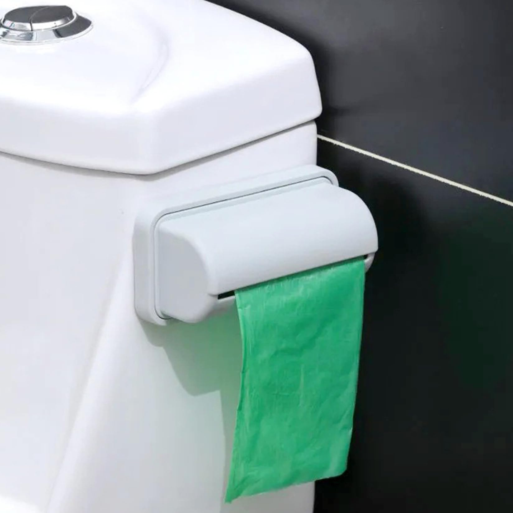 Garbage Bag Dispenser 2PCS Adhesive Mount Trash Can Liner Dispenser 5.9x3" Plastic Trash Bag Dispenser Roll Holder