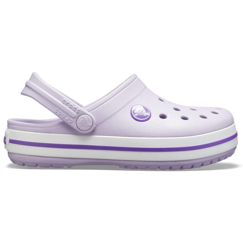 Crocs Kids' Crocband Clog , Lavender/Neon Purple, 9 Toddler