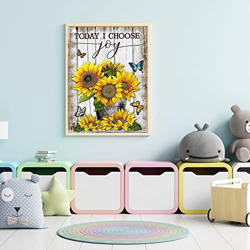 Sunflower Cross Stitch Kits for Adults - Stamped Crossstitching Kits Preprinted 11 Count Cross-Stitch Kit for Beginner, 11CT Prestamped Easy Pattern Needlepoint Kits Crafts for Decor 11.8x15.7inch