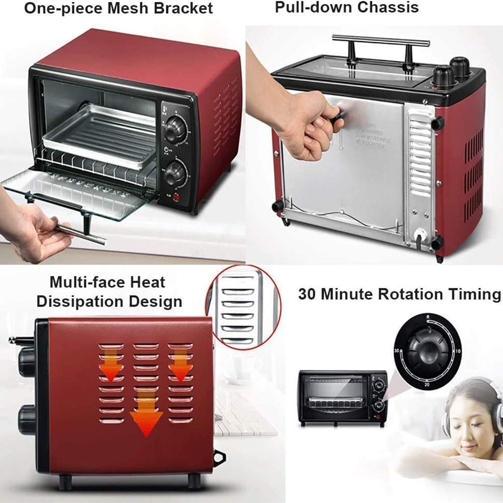 Compact Electric Oven, Household Baking Oven, Mini Oven with Electric Grill, 30 Minutes Rotation Timing,12 Liter Capacity (Color : A)