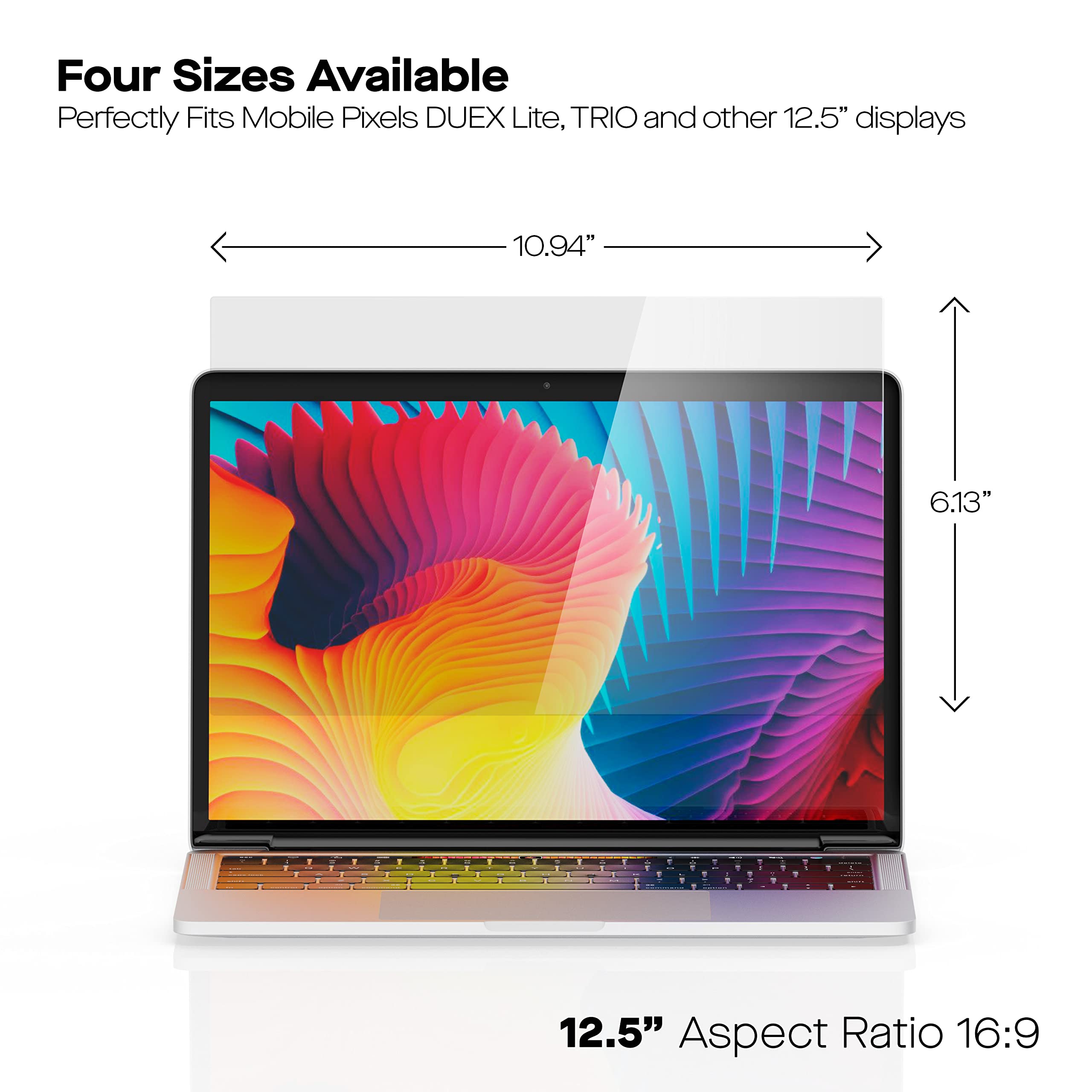 Duex Lite Portable Monitor with Privacy Screen, Mobile Pixels 12.5" Full HD IPS Screen Extender, USB C/HDMI Powered Plug and Play, (1*Misty Lilac Lite and 1* Privacy Screen)