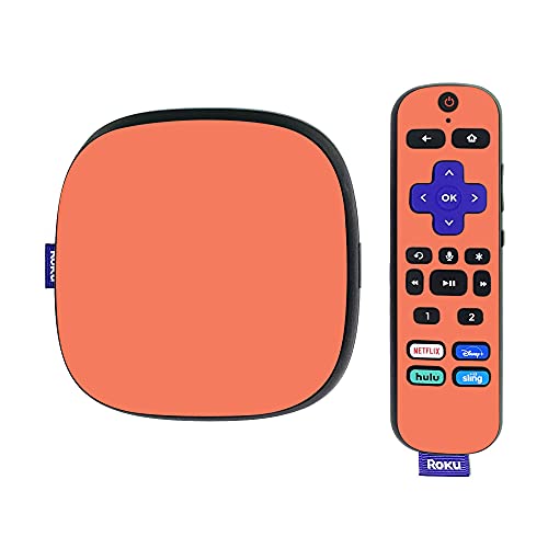 MIGHTY SKINS MightySkins Skin Compatible with Roku Ultra HDR 4K Streaming Media Player (2020) - Solid Salmon | Protective, Durable, and Unique Vinyl Decal wrap Cover | Easy to Apply | Made in The USA