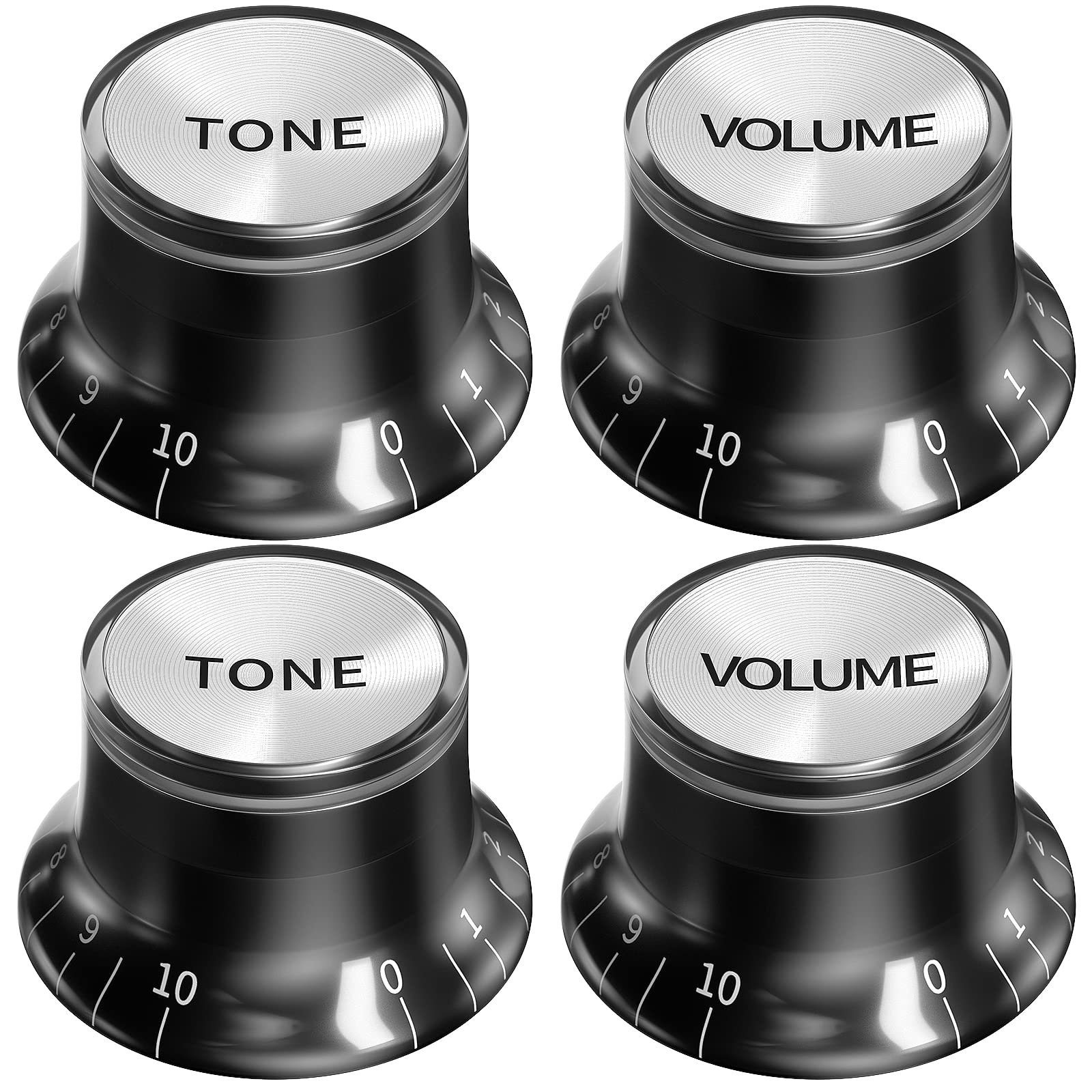 DAIERTEK Guitar Knobs Volume Tone Control Electric Guitar Knobs Top Hat Style Knob 6MM Shaft Hole Black Guitar Knobs for Gibson Epiphone Les Paul Electric Guitar