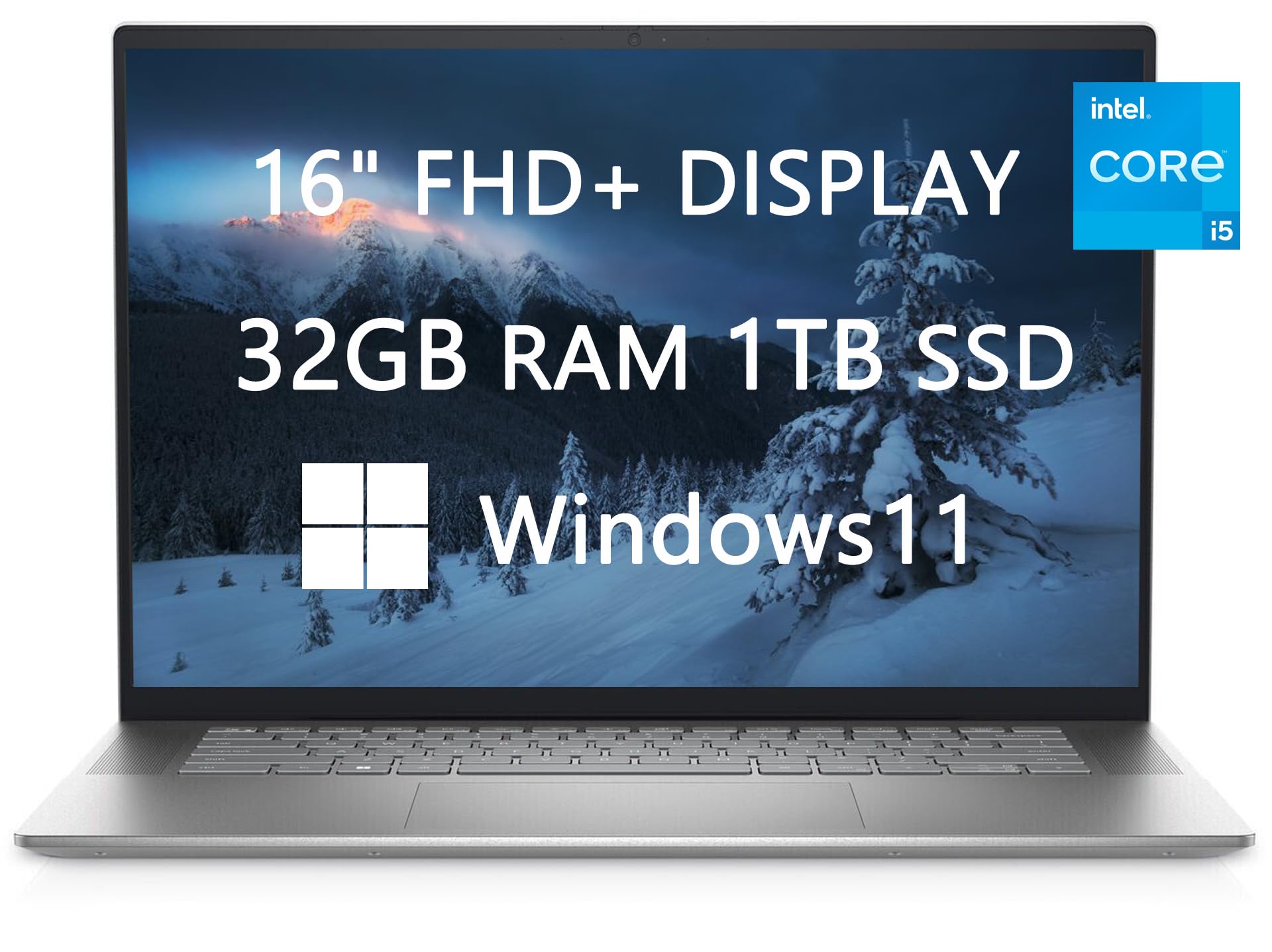 Dell 2023 Newest Upgraded Inspiron Laptops for College Student & Business, 16 inch FHD+ Computer, 12th Gen Intel Core i5-1235U 10-Core, 32GB RAM, 1TB SSD, Fast Charge, USB-C, Lightweight, Windows 11