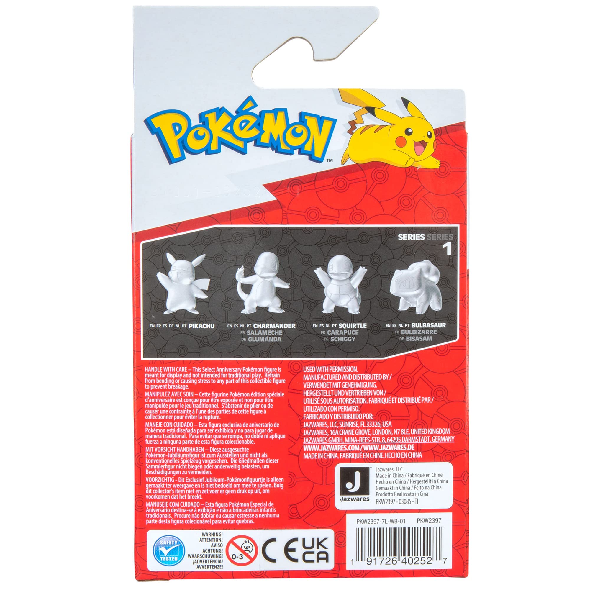 Pokemon 25th Celebration 3-inch Silver Bulbasaur Figure - Pokemon Fan Must Have Toy - Officially Licensed 25th Anniversary Product from Jazwares