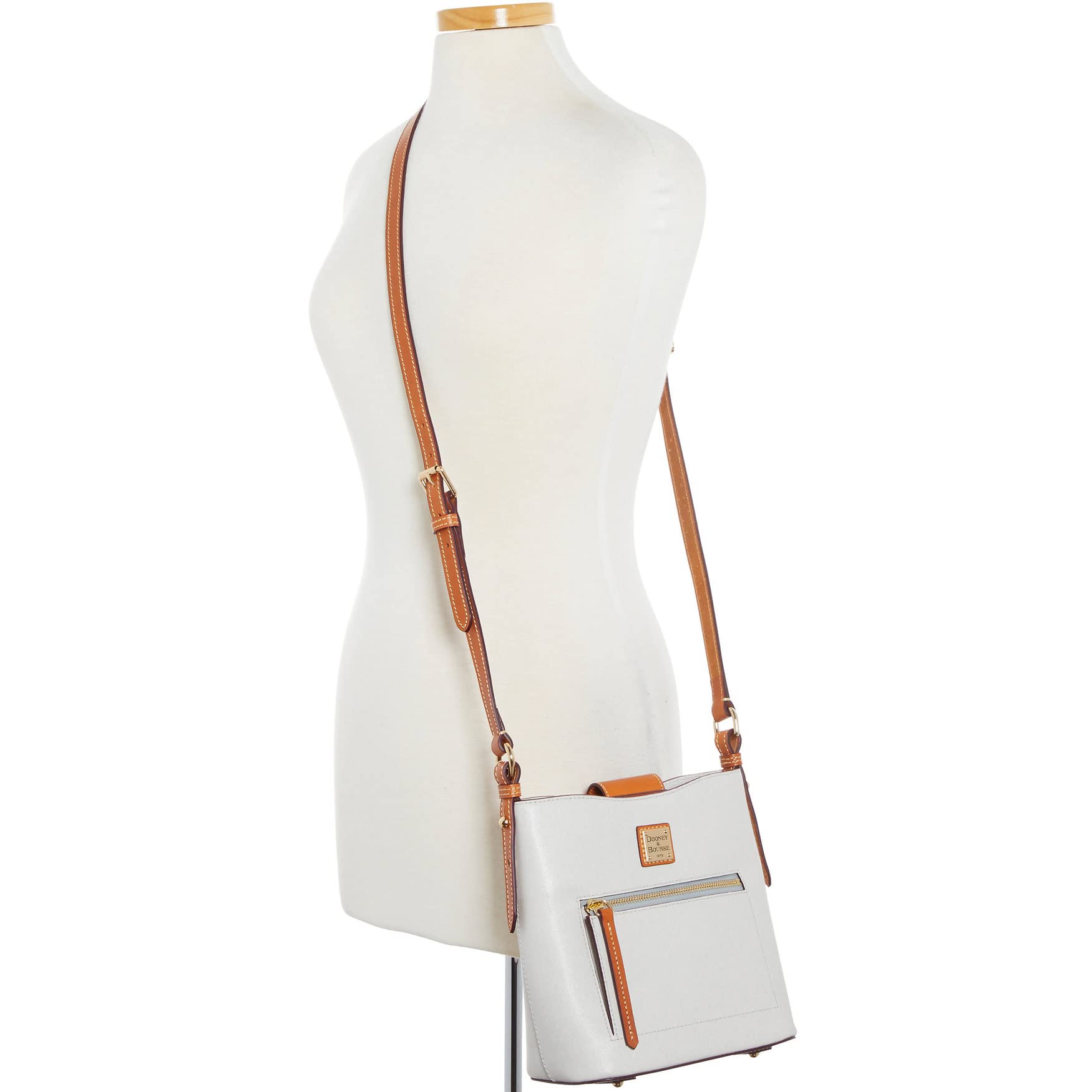 Dooney & Bourke Handbag, Saffiano Small Ridley Crossbody - Ecru
