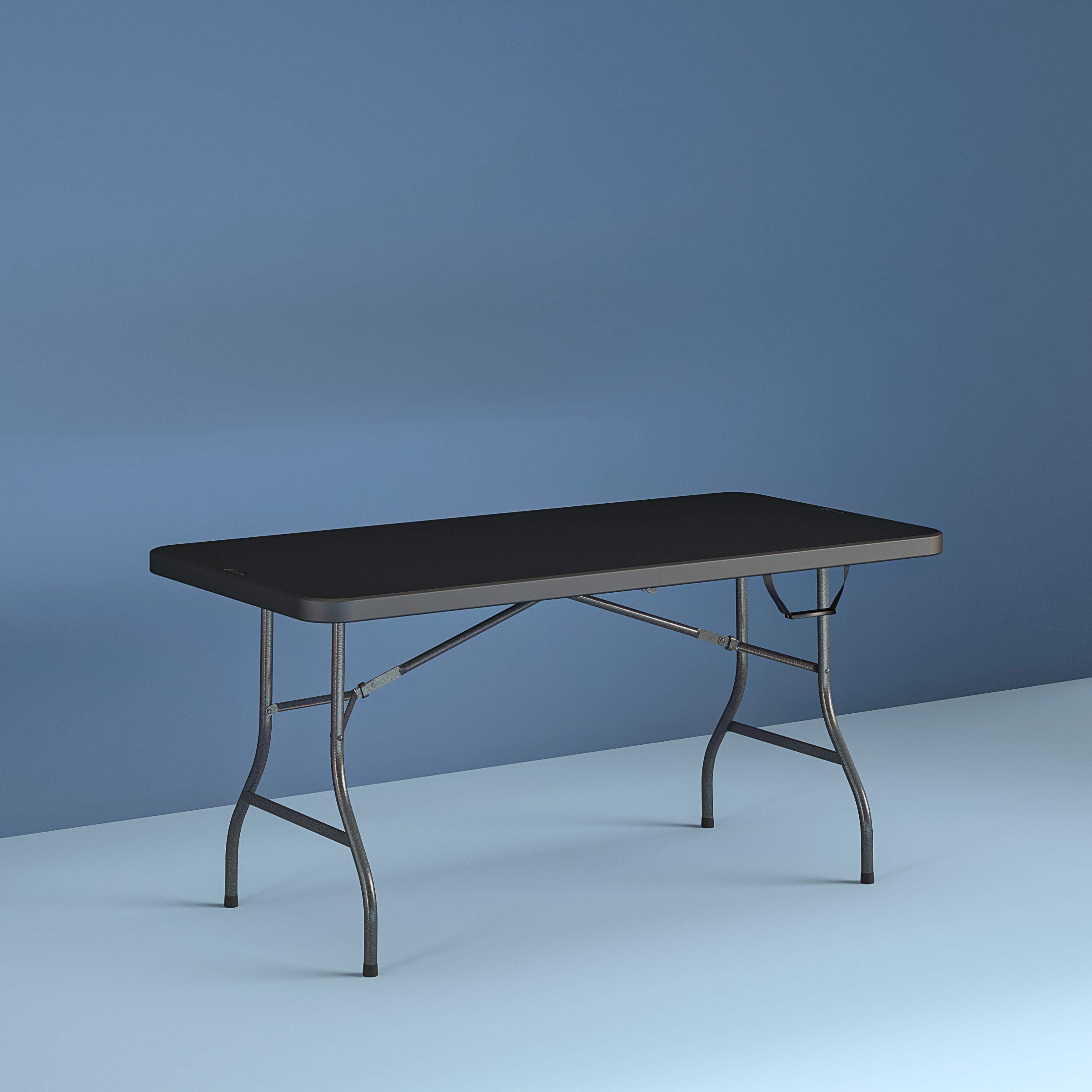 Cosco 6 Foot Centerfold Folding Table, Black